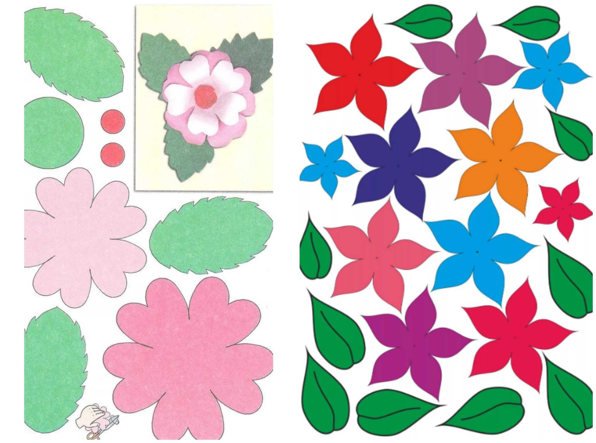 Plantillas de flores coloreadas para recortar en papel 170 imágenes