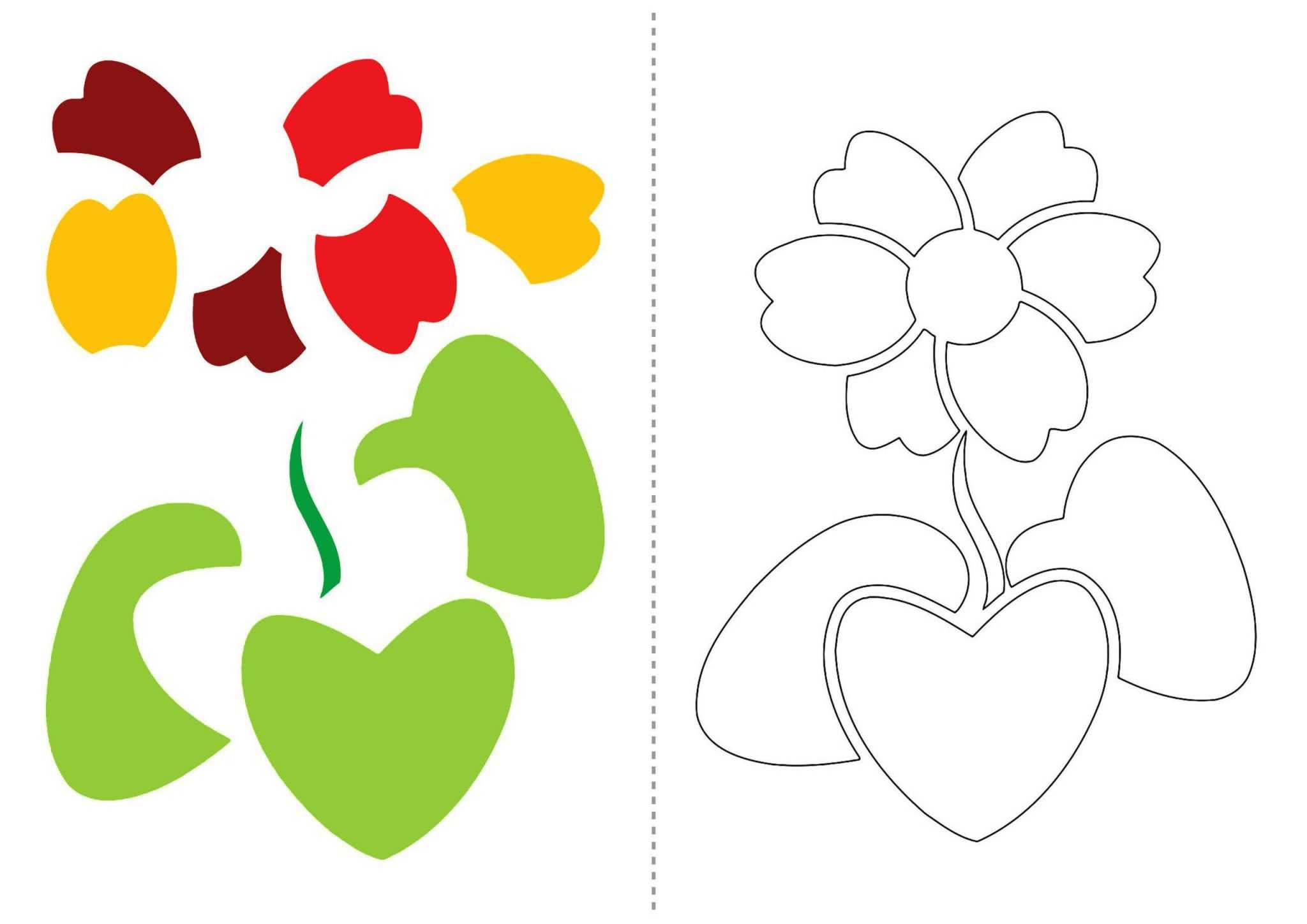 Plantillas de flores coloreadas para recortar en papel 170 imágenes